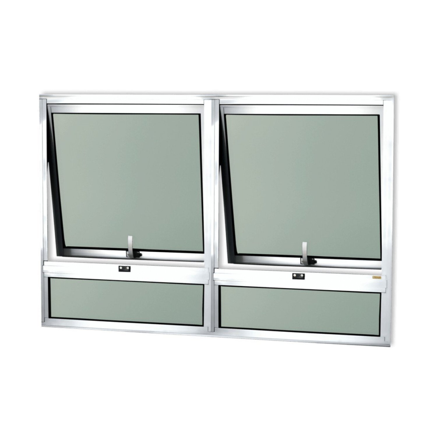 Janela de Alumínio Maxim-Ar com Bandeira 80x120cm Vidro Mini Boreal ...