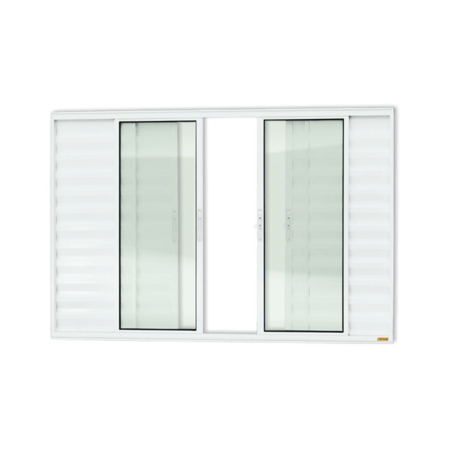 Janela de Aluminio Veneziana de Correr 100x120cm 6 Folhas com Vidro ...