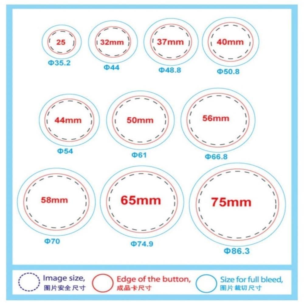 MAQUINA DE FAZER BROCHES DE 25 A 75MM BOTTONS PRENSA MANUAL TRABLHO EM ...