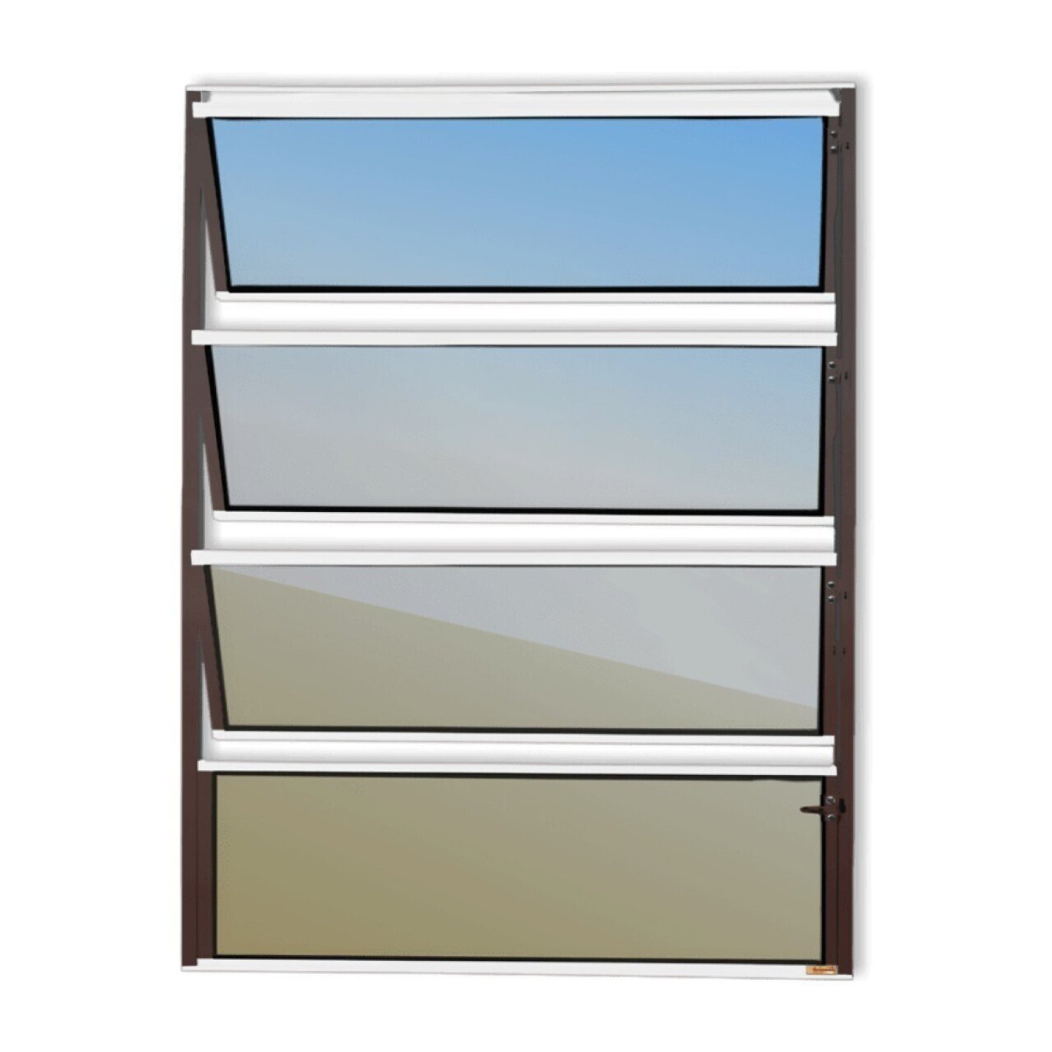 Janela de Alumínio Basculante 80x60cm Vidro Espelhado Master Brimak ...