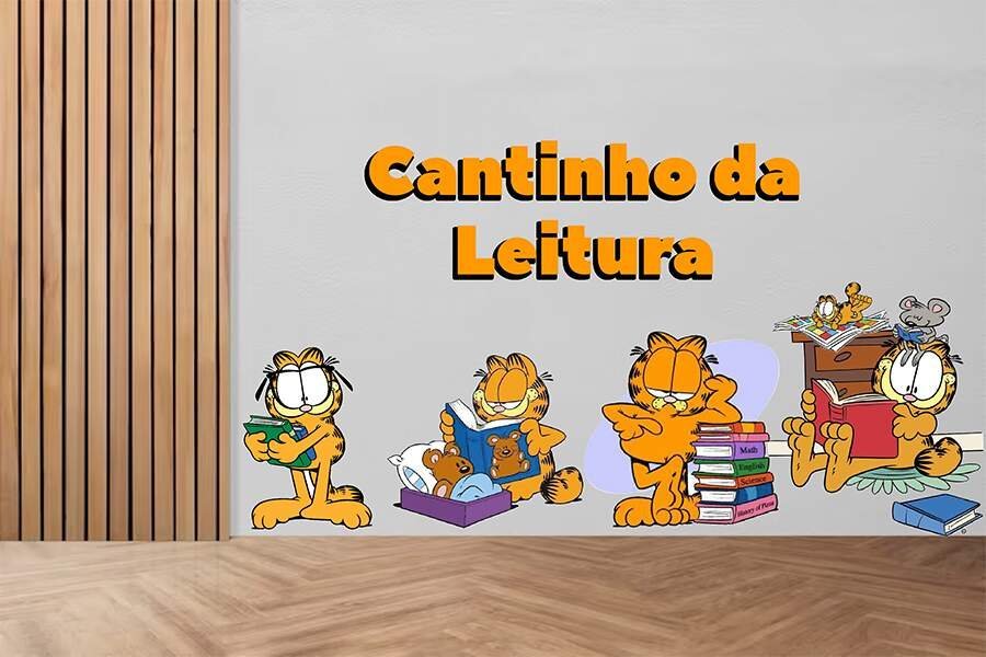 Adesivo de Parede Cantinho da Leitura - Garfield:137 X 74 Cm | MadeiraMadeira
