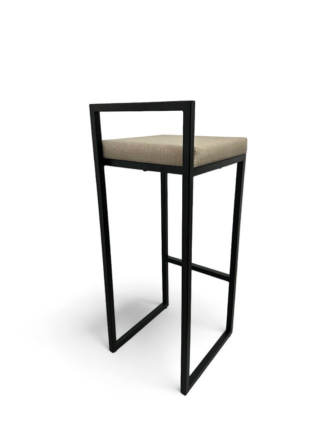 Banqueta Alta Industrial Cozinha Bar Balcão Bistrô Quadro Estofado Bege ...