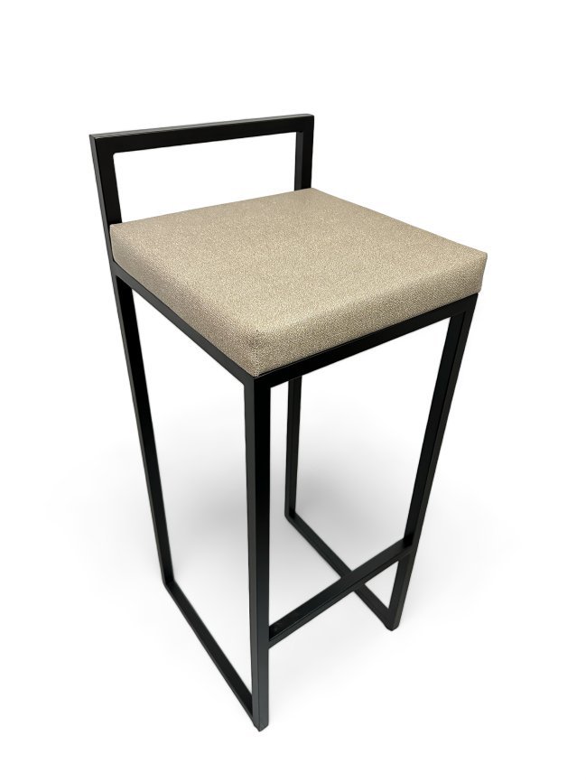 Banqueta Alta Industrial Cozinha Bar Balcão Bistrô Quadro Estofado Bege ...