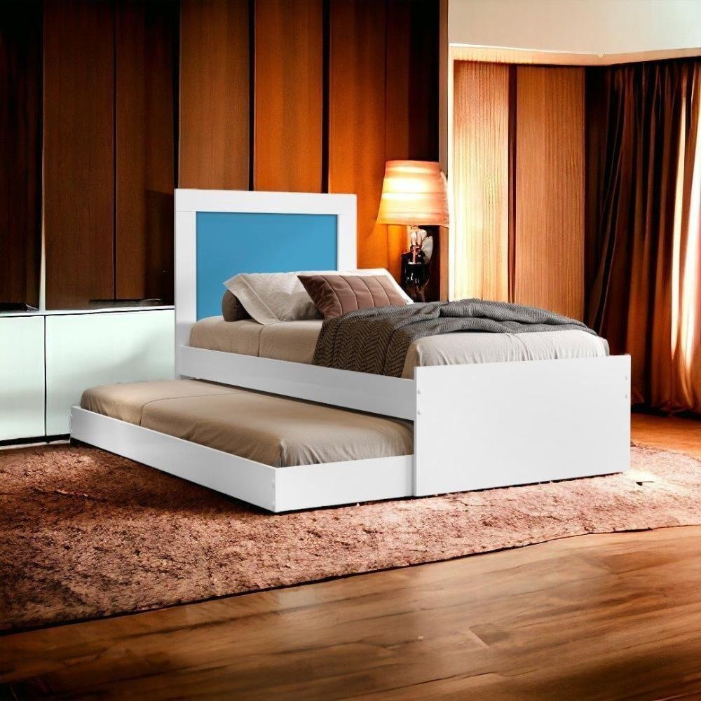 Cama Bibox Solteiro Luara com Aplique e 02 Colchões Cambel | MadeiraMadeira