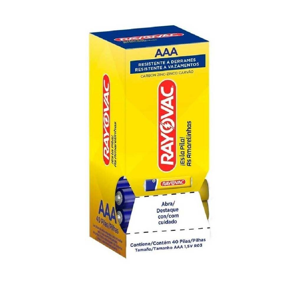 Pilha Zinco Aaa4 Rayovac Amarelinhas Tubo com 40 Unidades [f108 ...