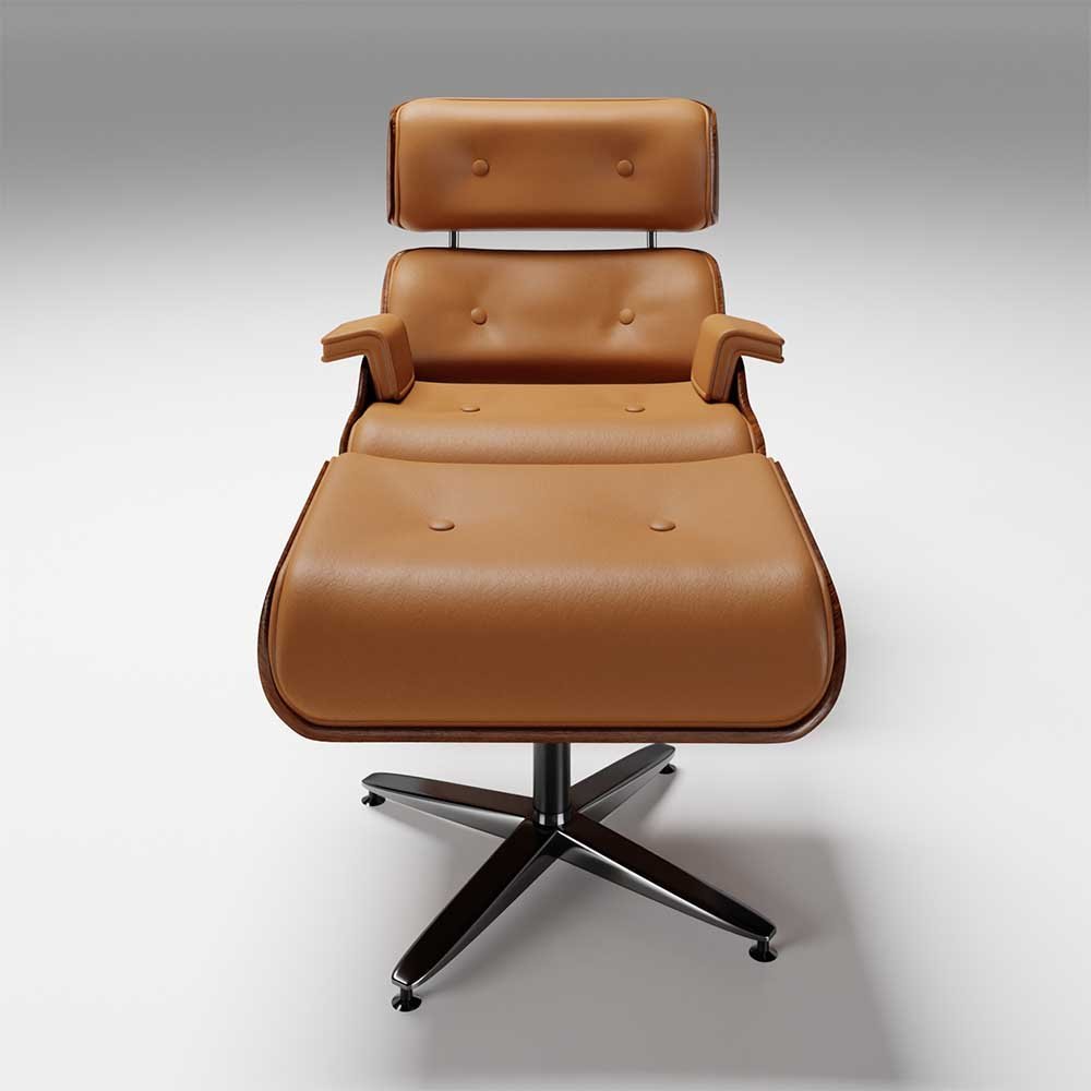 Poltrona Jasmim Com Puff Marrom - Smarter Moveis | MadeiraMadeira