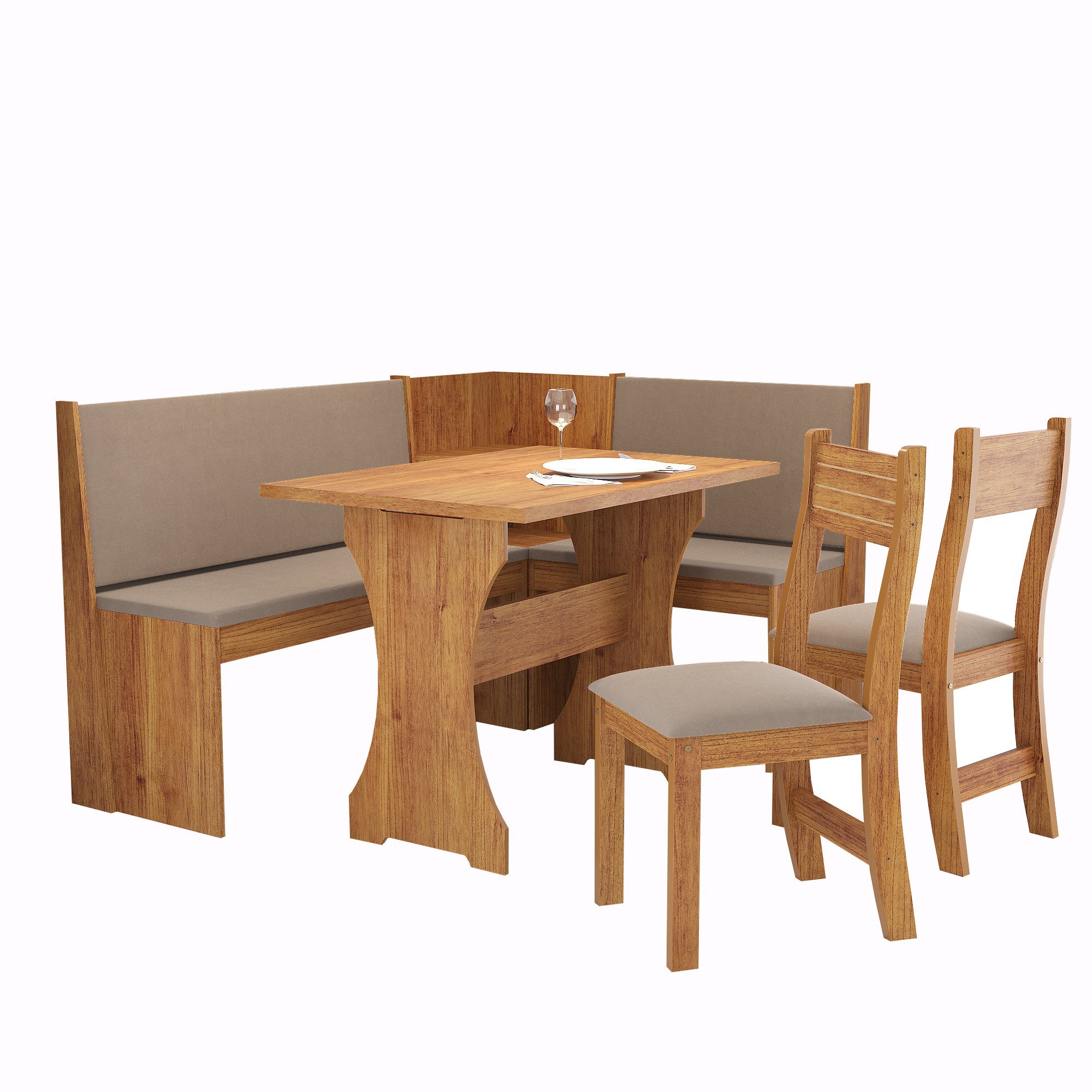 Conjunto Canto Alemão com 2 Cadeiras Rock Viero | MadeiraMadeira