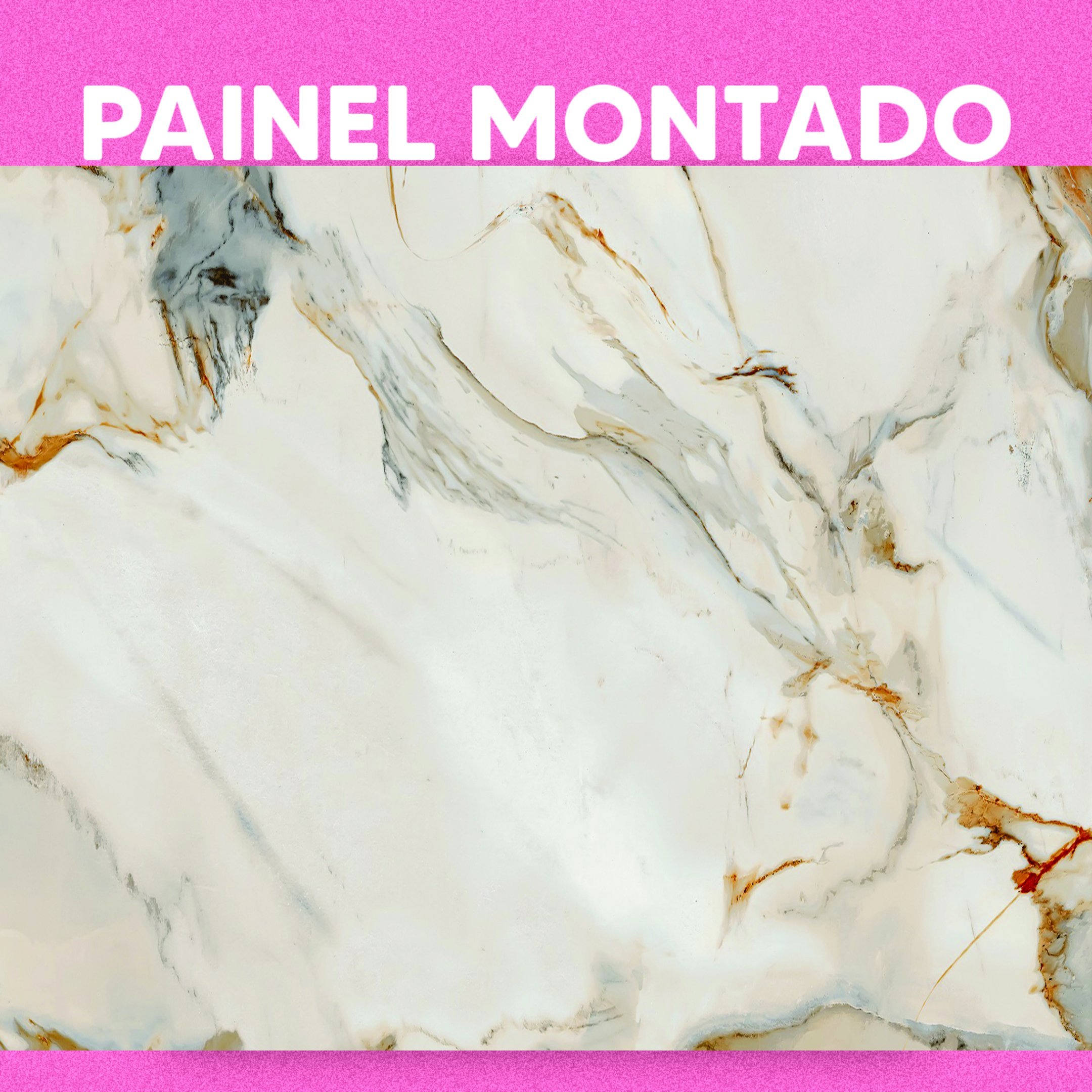 Papel de Parede Painel 3D Mármore Calacata Bege 4M Revestimento Auto ...