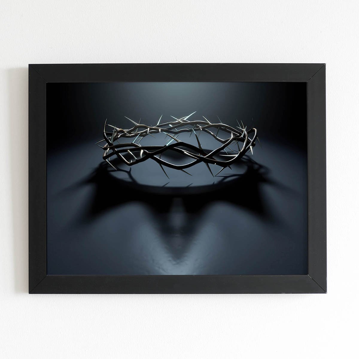 Quadro Coroa de Espinhos Cristianismo Moldura Preta 60x40cm ...