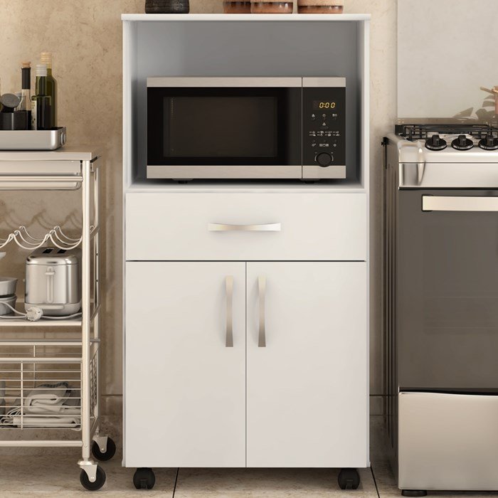 Balcao Para Forno E Microondas 92210 Branco Demobile | MadeiraMadeira