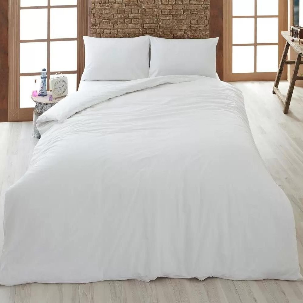 Kit Duvet Capa de Edredom King 200 Fios 100% Algodão - Naturalle Branco ...