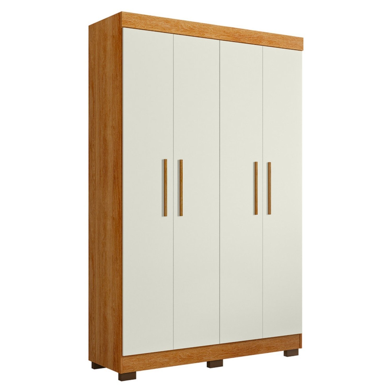Guarda Roupa Solteiro 4 Portas 3 Gavetas Flórida 100% MDF | MadeiraMadeira