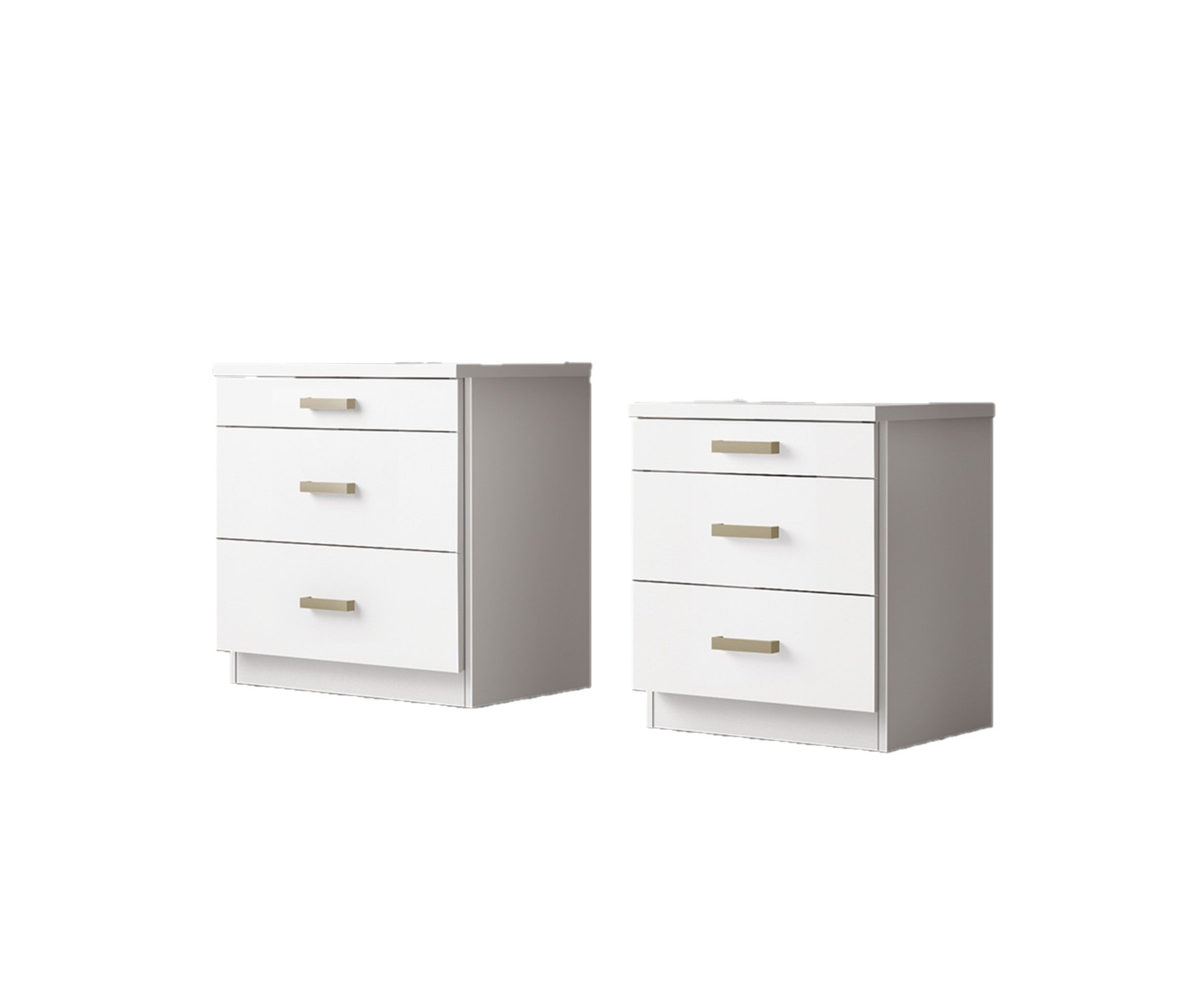 Conjunto Mesa de Cabeceira Versatile 3 Gavetas Branco - Fazzio ...