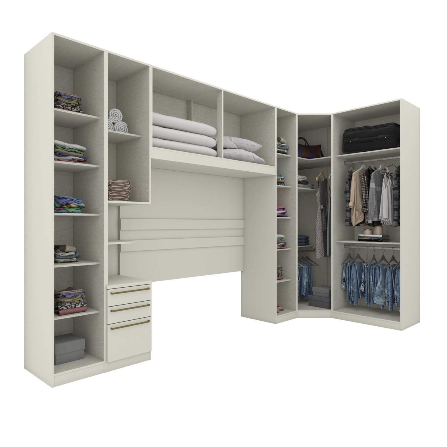 Quarto Modulado Completo Casal 6 Peças 10 Portas 3 Gavetas Predileto ...