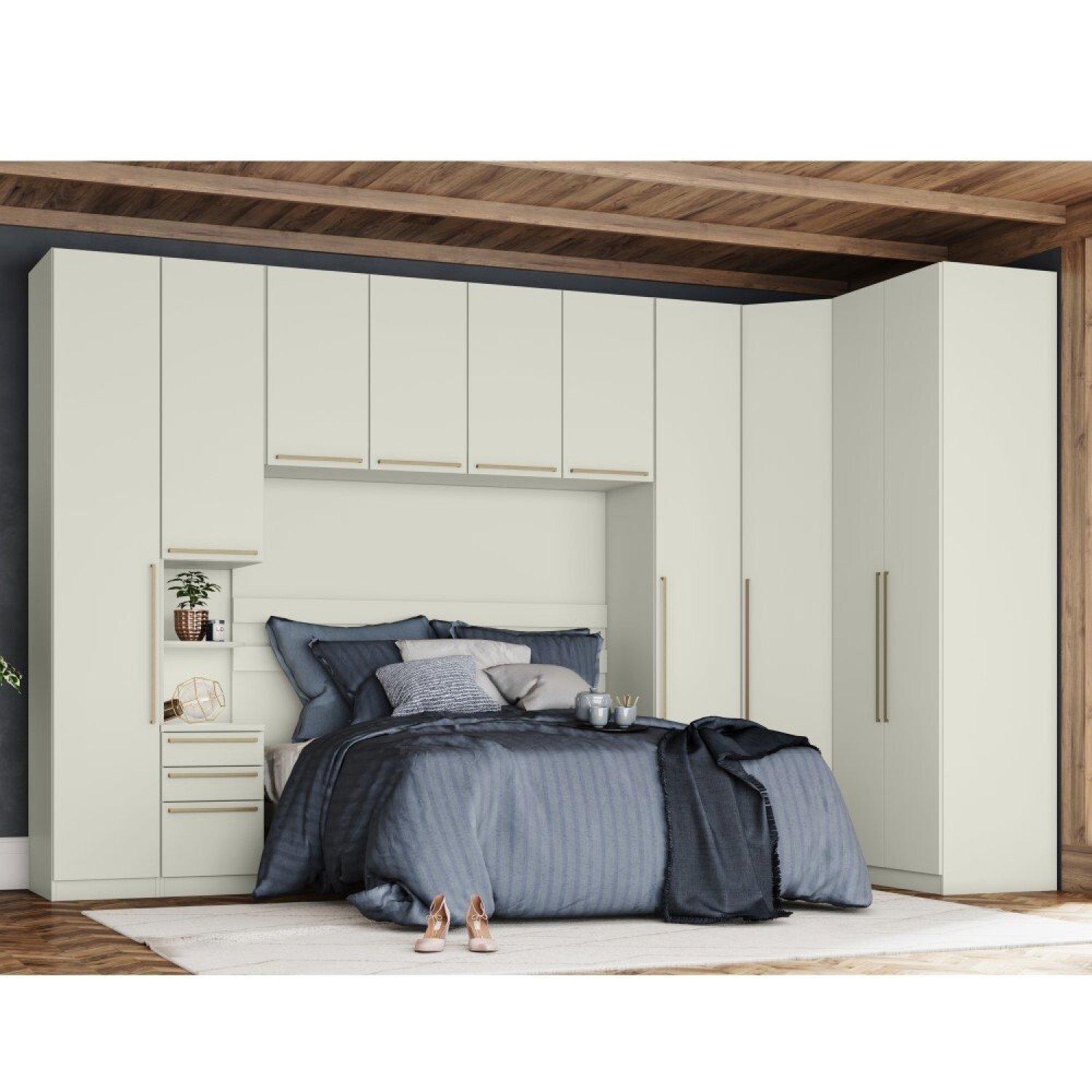 Quarto Modulado Completo Casal 6 Peças 10 Portas 3 Gavetas Predileto ...