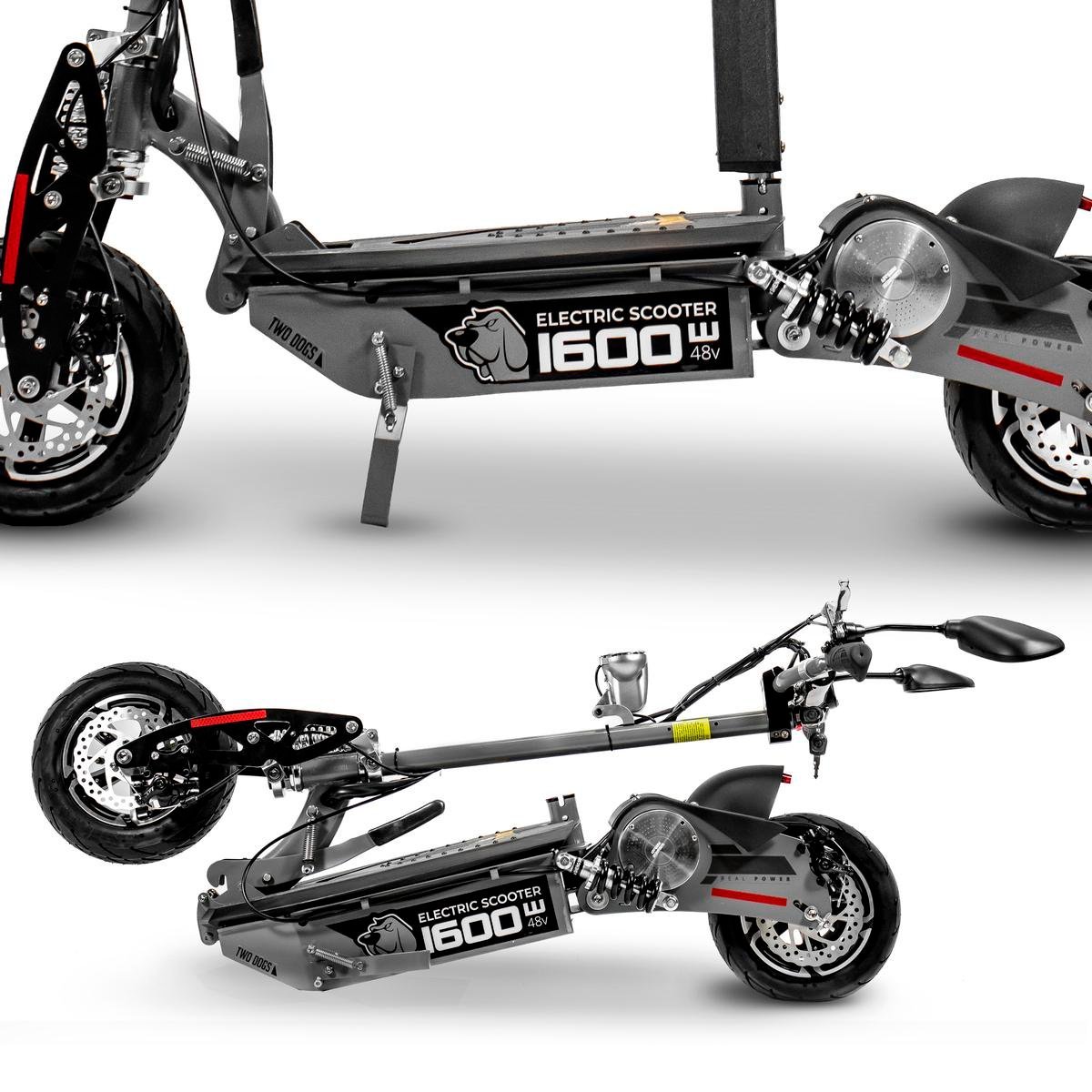 Patinete Elétrico Scooter Two Dogs 1600w 48v:Cinza | MadeiraMadeira