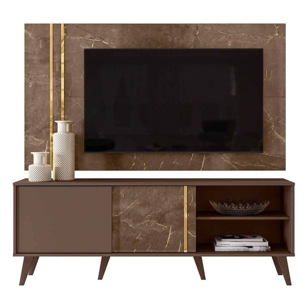 Rack Com Painel Para TV Até 65 Pol. Cronos Imperial/Sépia - Madetec ...