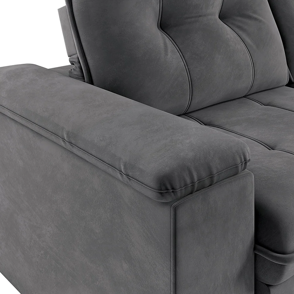 Sofá Veneza Plus Retrátil Reclinável 2L 2,02m c/ USB e Porta Copo ...