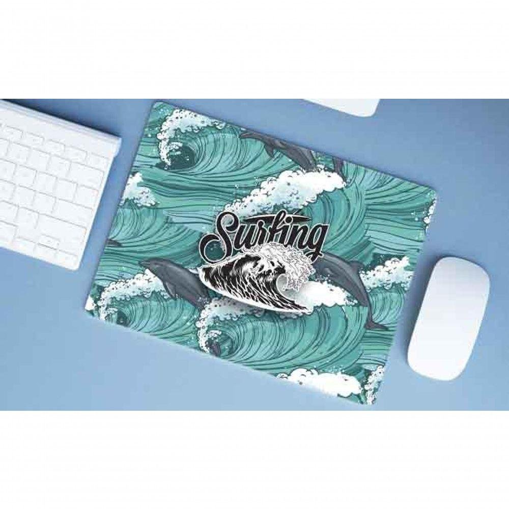 Mouse Pad Emborrachado Grande Surfing Golfinhos | MadeiraMadeira