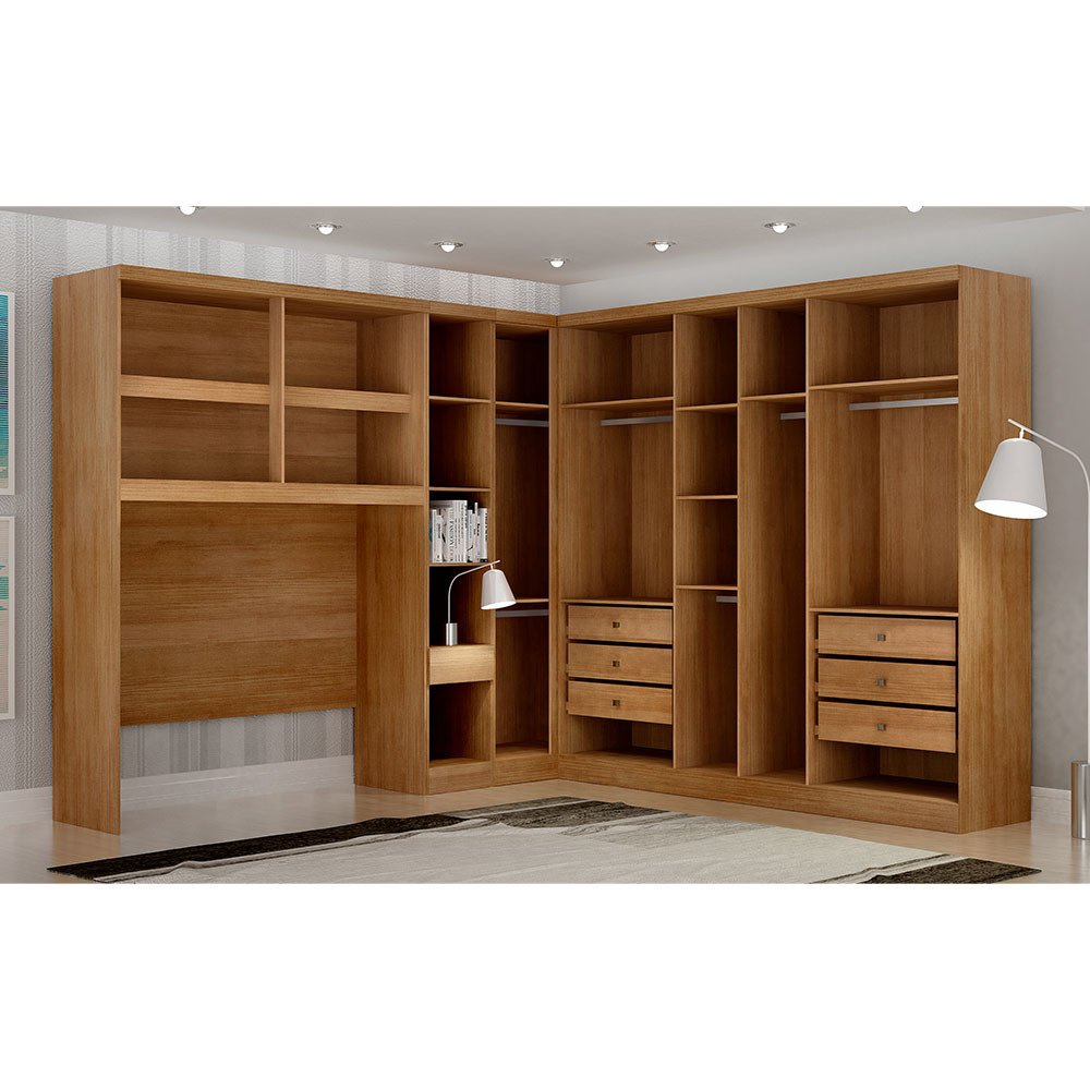 Guarda-Roupa Modulado de Casal Safira 003 em MDF com 12 Portas e 7 ...