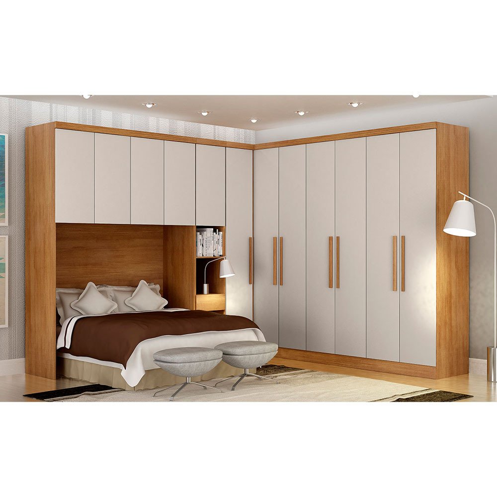 Guarda-Roupa Modulado de Casal Safira 003 em MDF com 12 Portas e 7 ...