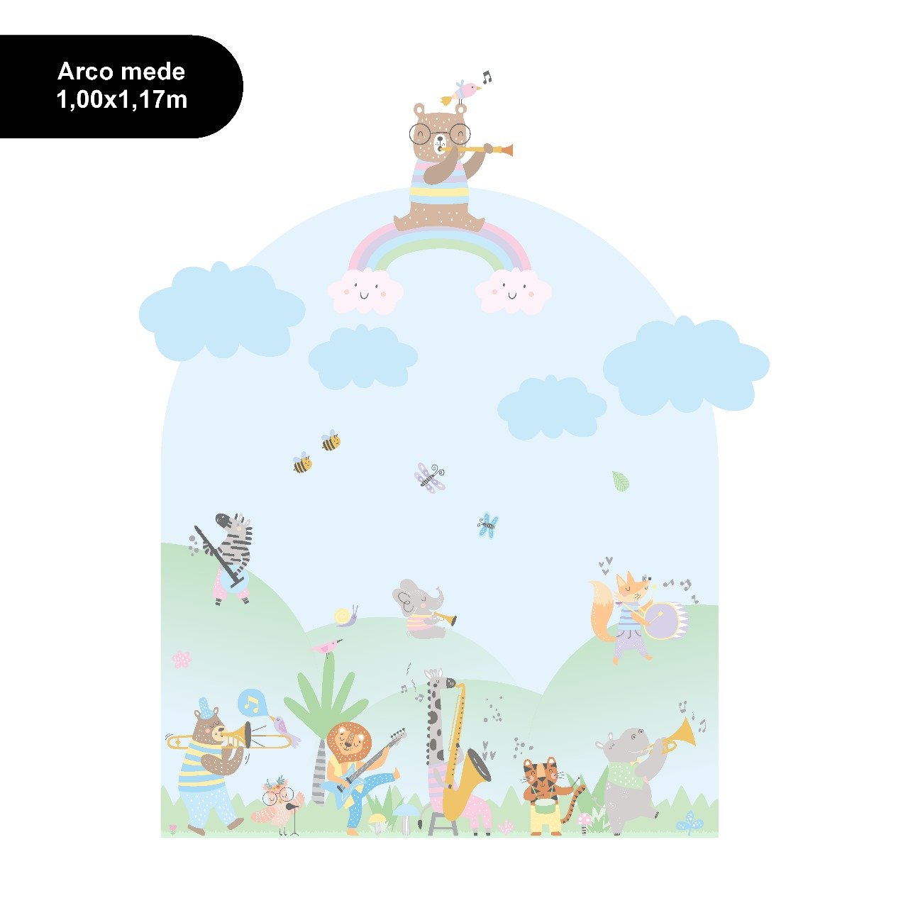 Adesivo de Parede Infantil Arco Decorativo Safari Band - Painel ...