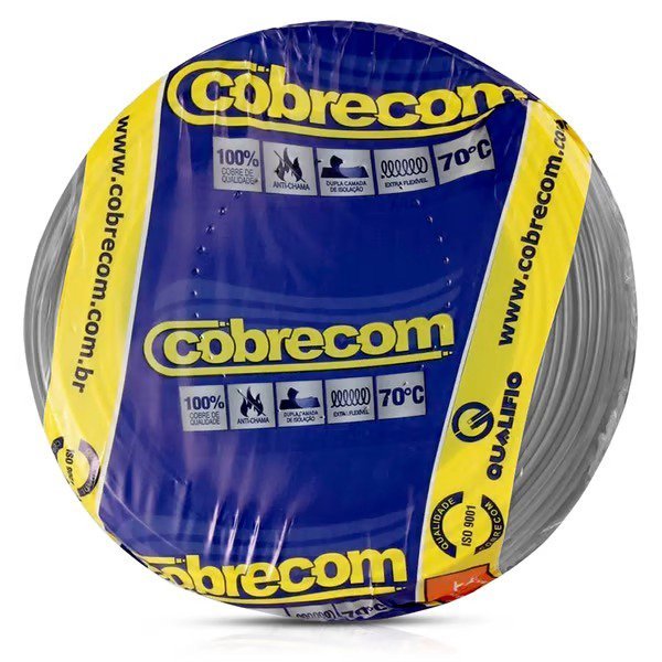 Cabo Flex 750v 2,50mm 100 Metros Cinza Sil/corf/cobrec. CORFIO ...