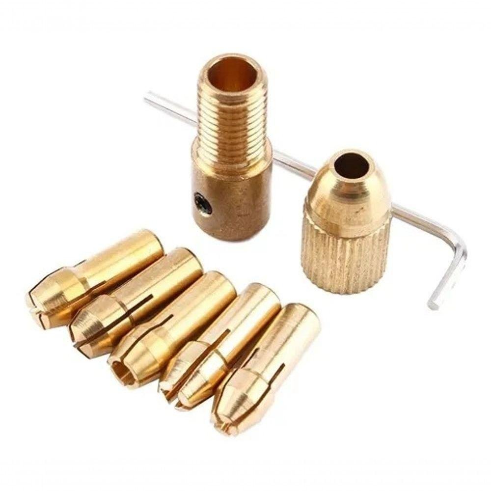 Mini Mandril Acoplável. Mandril Para Motor Kit 7 Peças | MadeiraMadeira