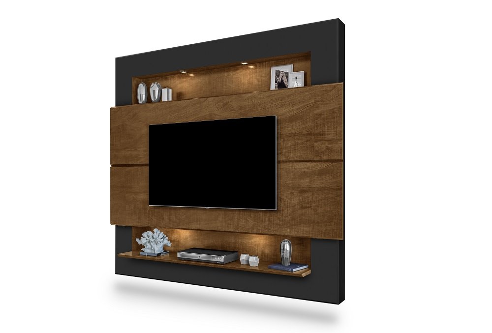 painel de tv para tv grande luxo com LED | MadeiraMadeira
