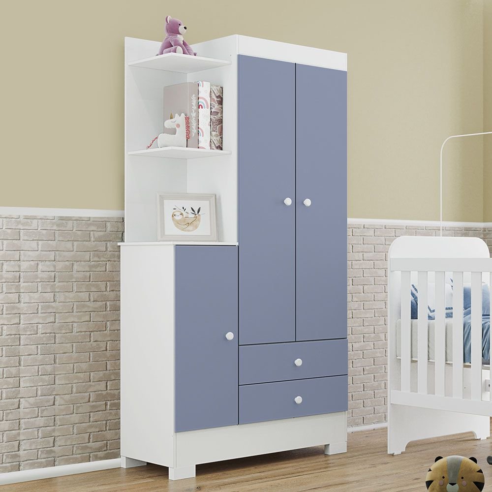 Roupeiro Tuboarte Infantil Magia 100% MDF 3 Portas e 2 Gavetas ...