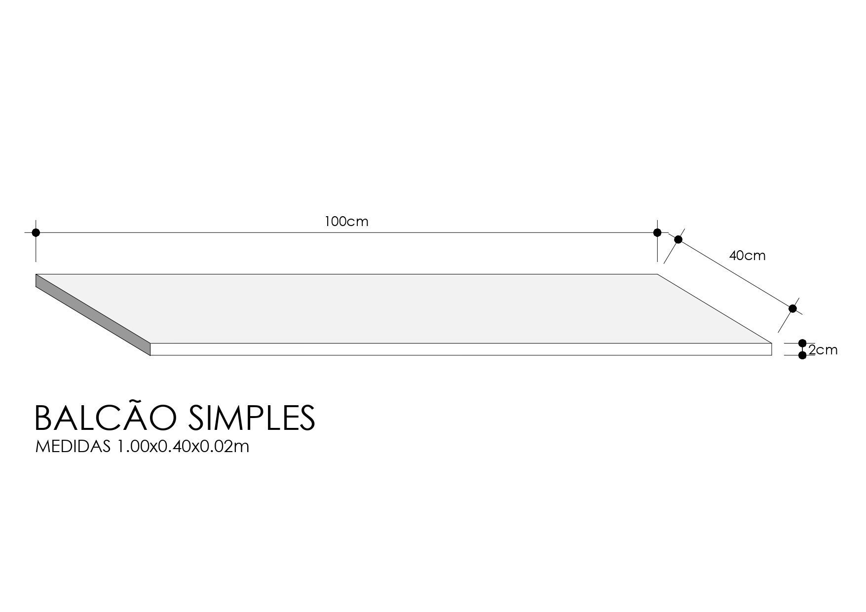 Balcão Simples granito Branco Dalas | MadeiraMadeira