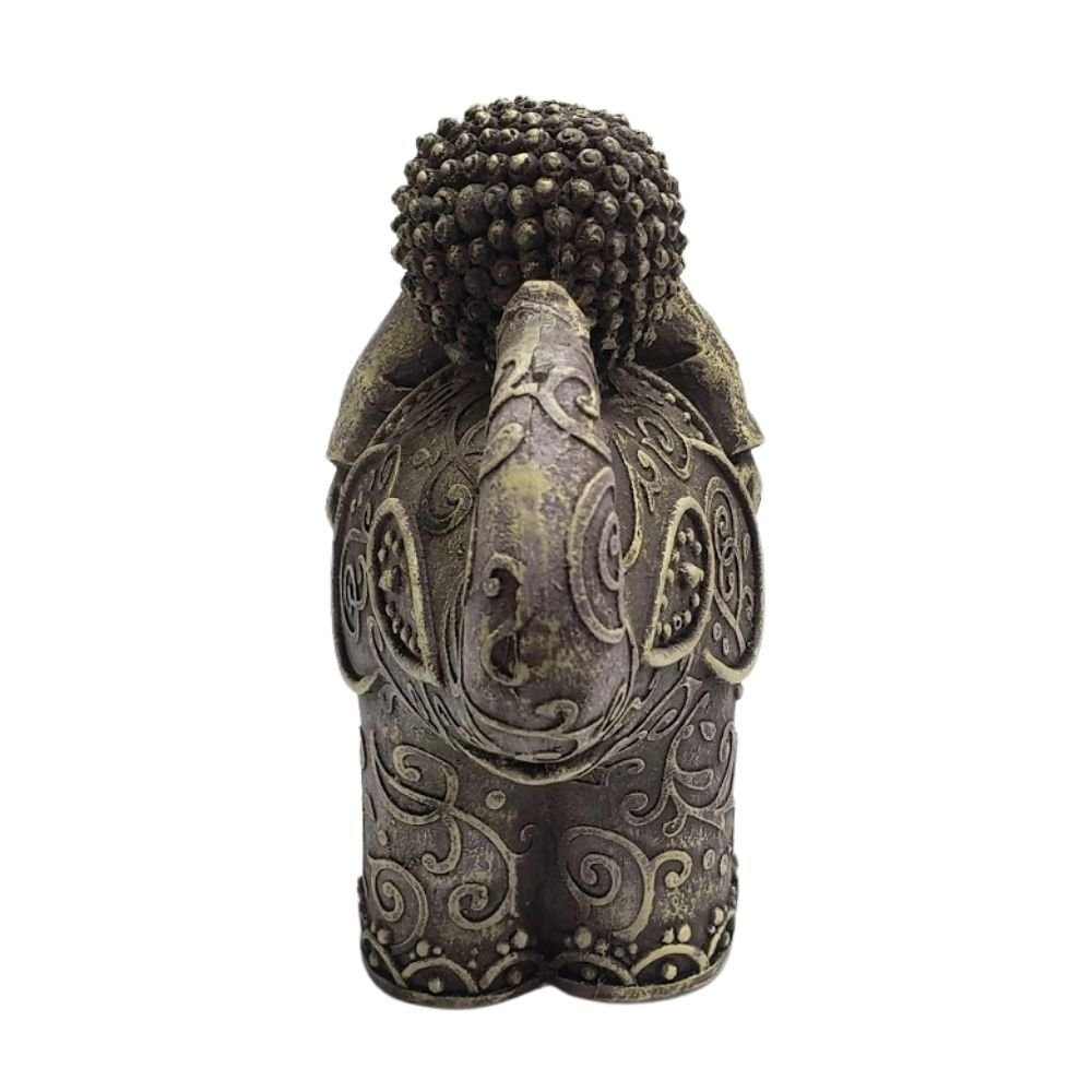 Elefante Com Buda Resina | MadeiraMadeira