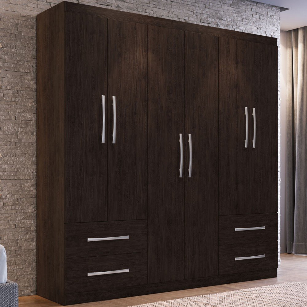 Guarda-roupas Casal Dublin 6 Portas 4 Gavetas Coffee - Doripel ...