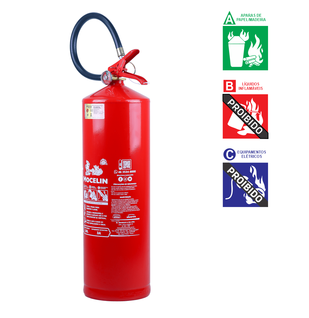 Extintor AP 10 Litros Mocelin | MadeiraMadeira