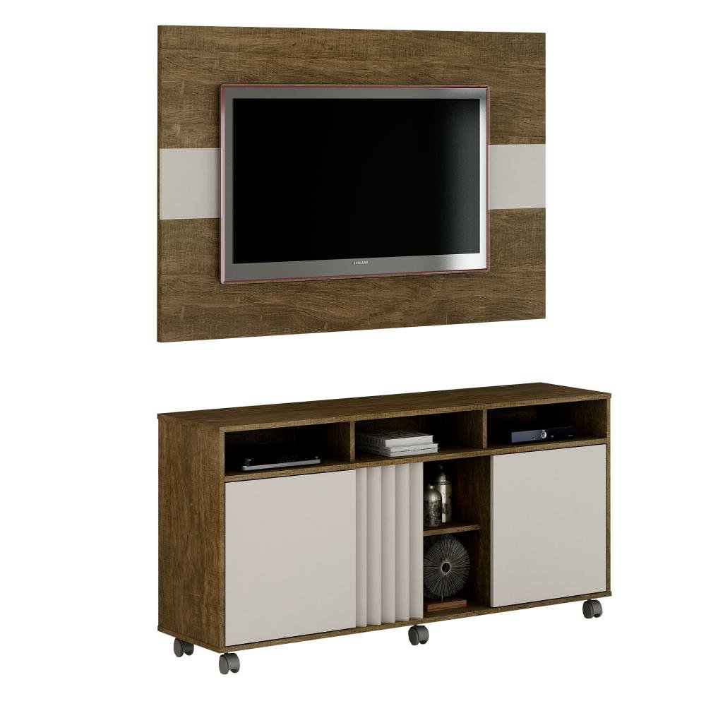 Home Theater Rack Painel Para TV Até 50 Polegadas Sala Quarto 2 Portas ...