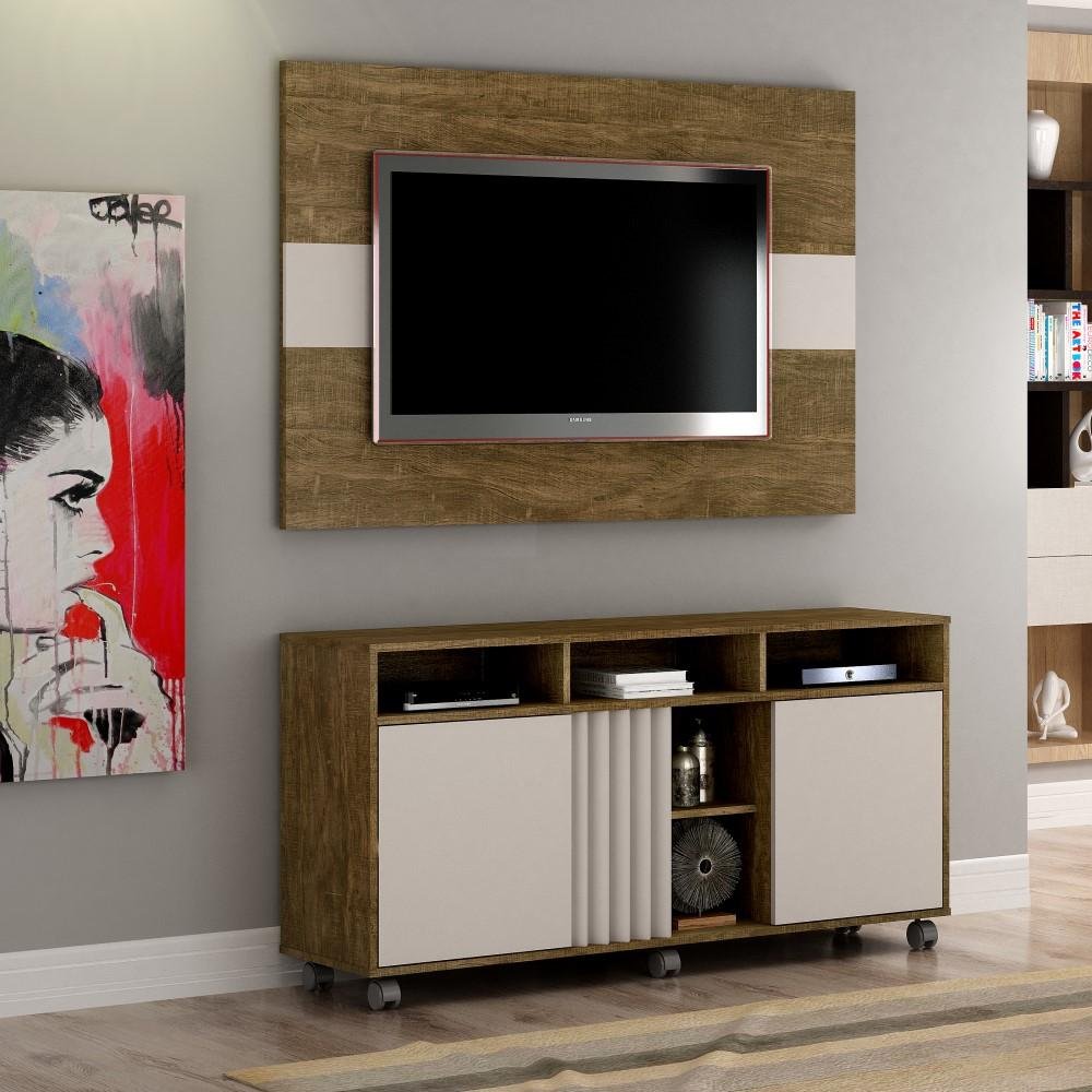 Home Theater Rack Painel Para TV Até 50 Polegadas Sala Quarto 2 Portas ...