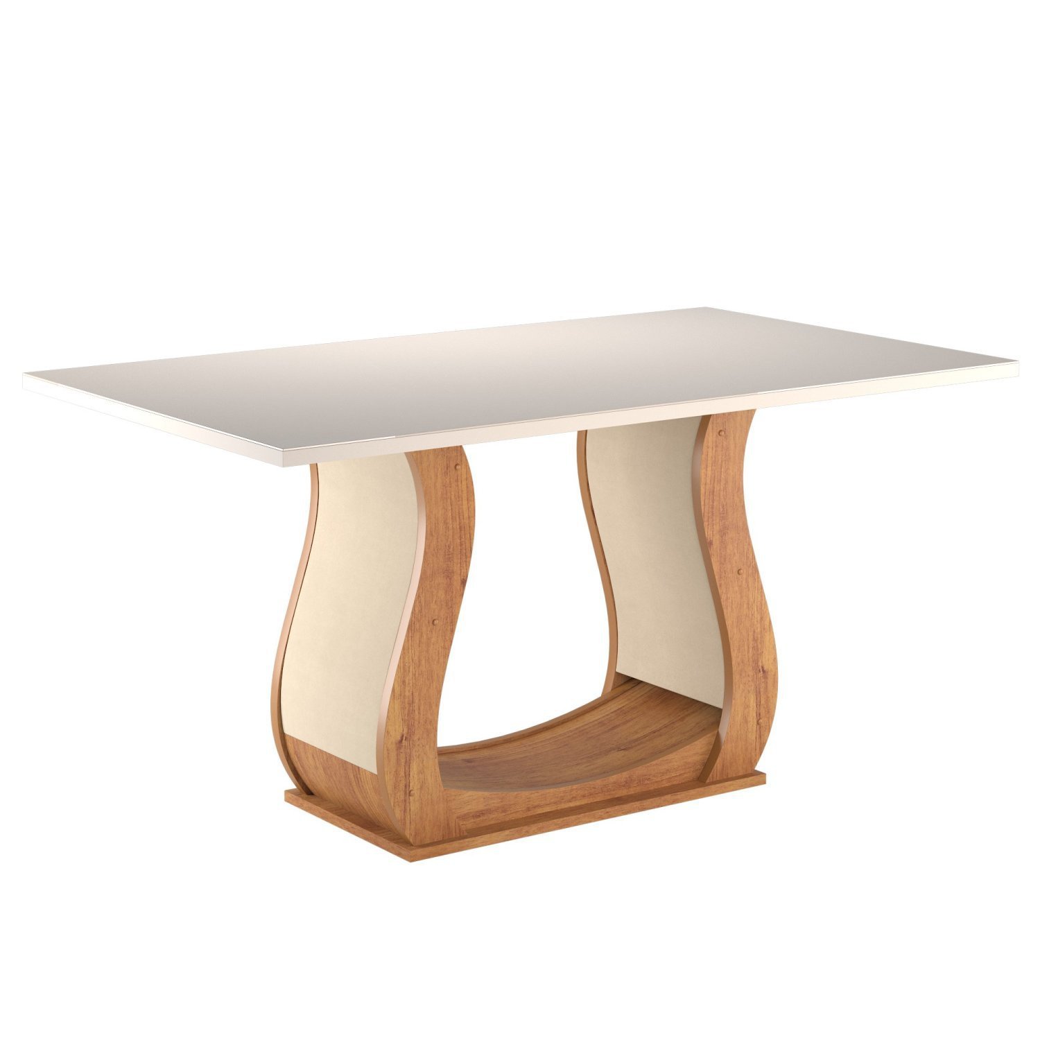 Conjunto Sala de Jantar Mesa Livia 160x80cm Tampo Vidro/MDF com 6 Cadeiras Venus Viero Móveis ...