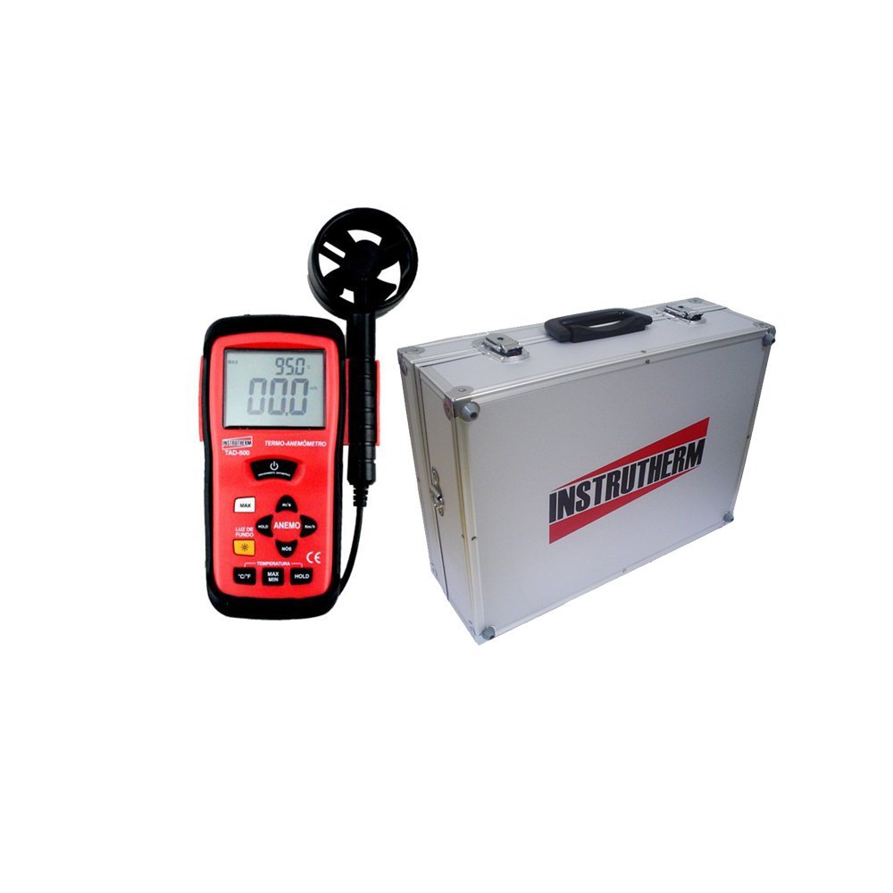 Kit Termo Anemômetro Digital Sensor Temperatura Tipo K Tad-500 Portátil ...
