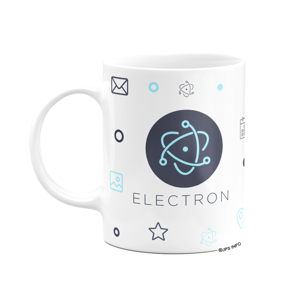 Caneca Dev - Electron Js - Branca | MadeiraMadeira