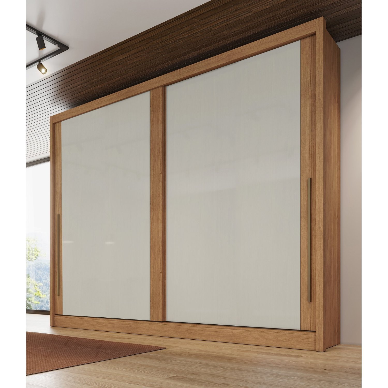 Guarda Roupa Casal 2 Portas 4 Gavetas Geom Novo Horizonte | MadeiraMadeira