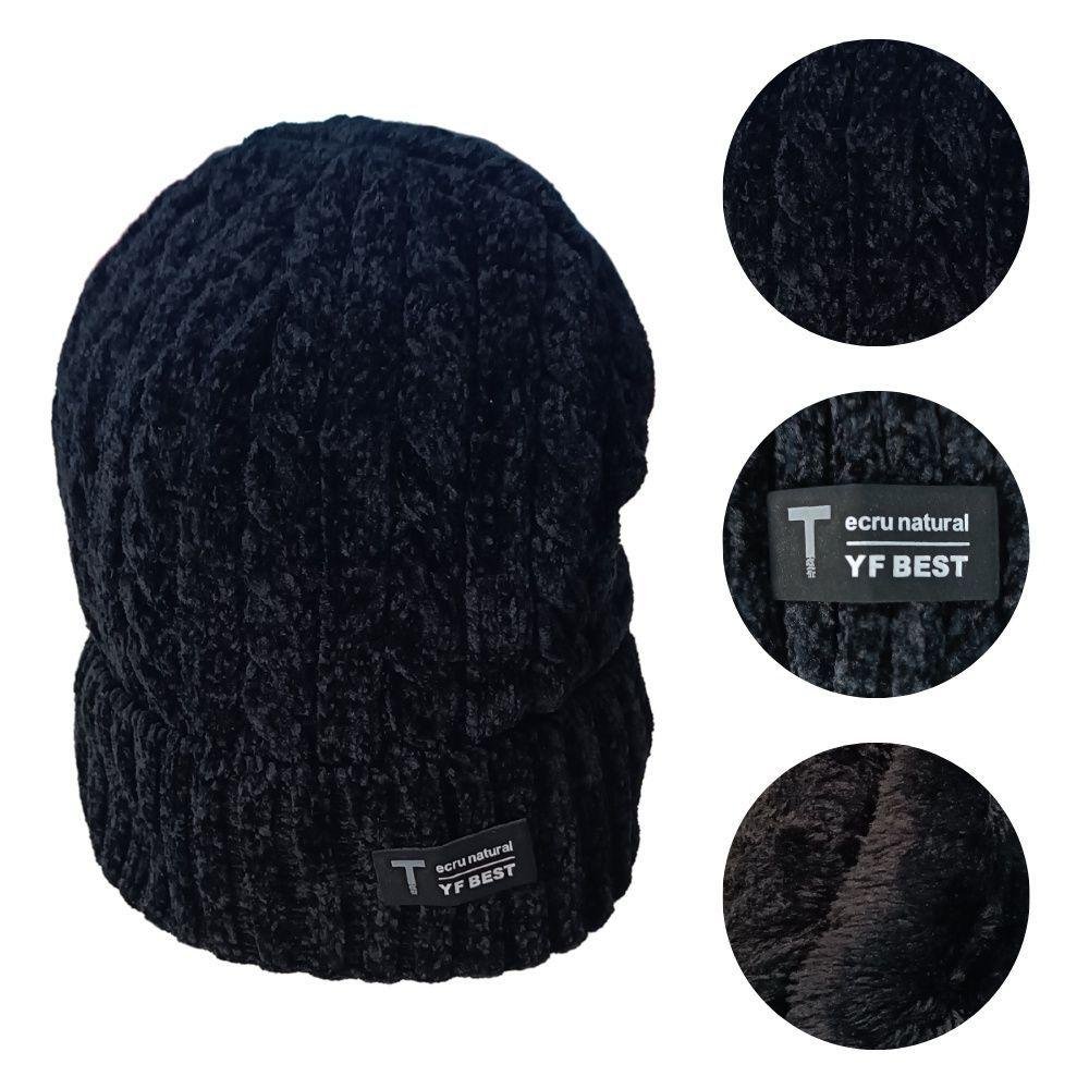 Touca Gorro de Inverno Yf Best Luxo com Forro Conforto Extra Preto e ...