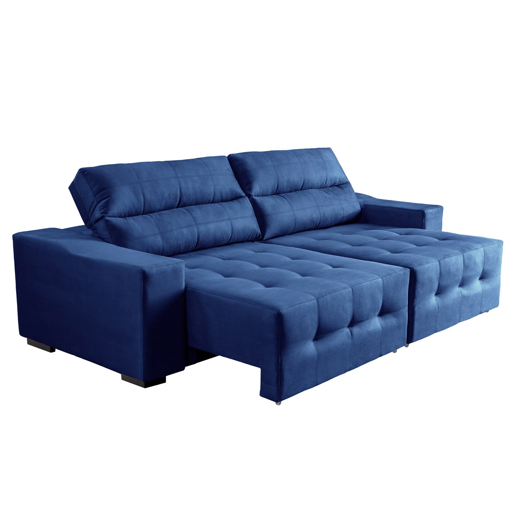 Sofá Top Lubeck 3 Lugares Retrátil e Reclinável 2,10m Suede Azul ...