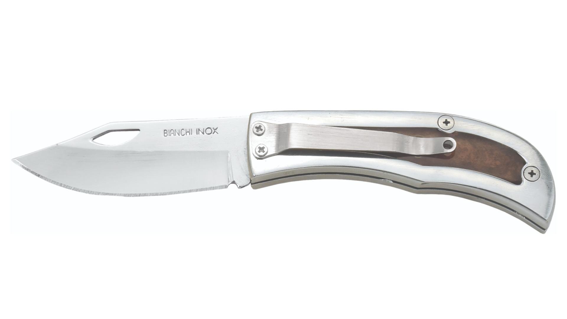 Canivete Bianchi Marca Aço Inox Clipe para Bolso Americano | MadeiraMadeira
