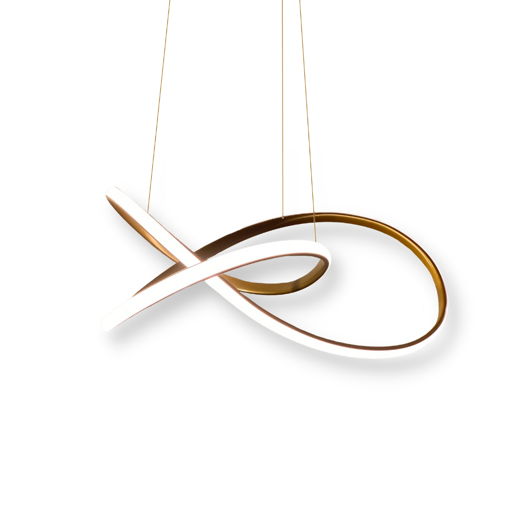 Lustre Led Pendente Moderno Curvas 45w 50cm Luz 3000k | MadeiraMadeira