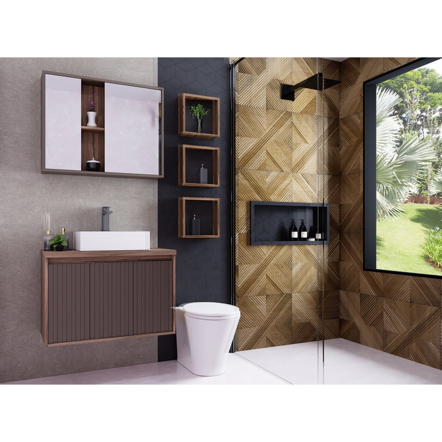 Gabinete para Banheiro 80cm 2 Portas 1 Gaveta Alice | MadeiraMadeira