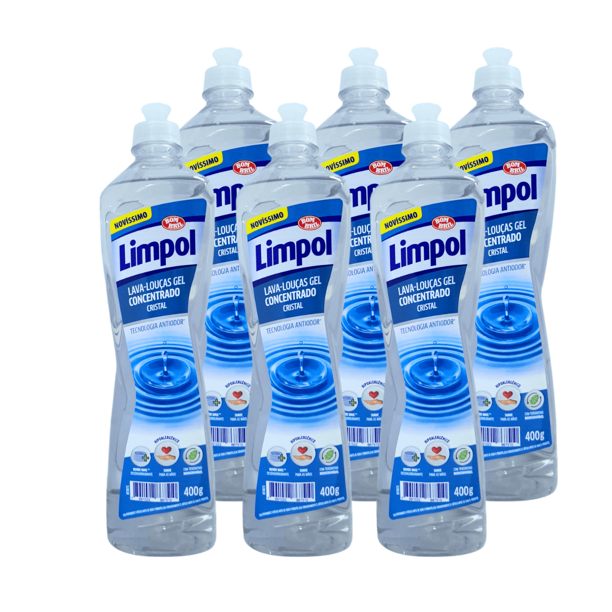 Kit C/ 6 Detergentes Limpol Gel Cristal 400g | MadeiraMadeira