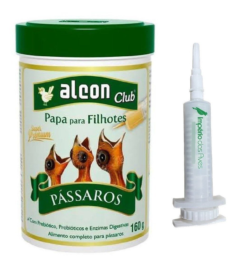 Alcon Papa Para Filhotes Pássaro 160g +seringa Dosadora 10ml ...