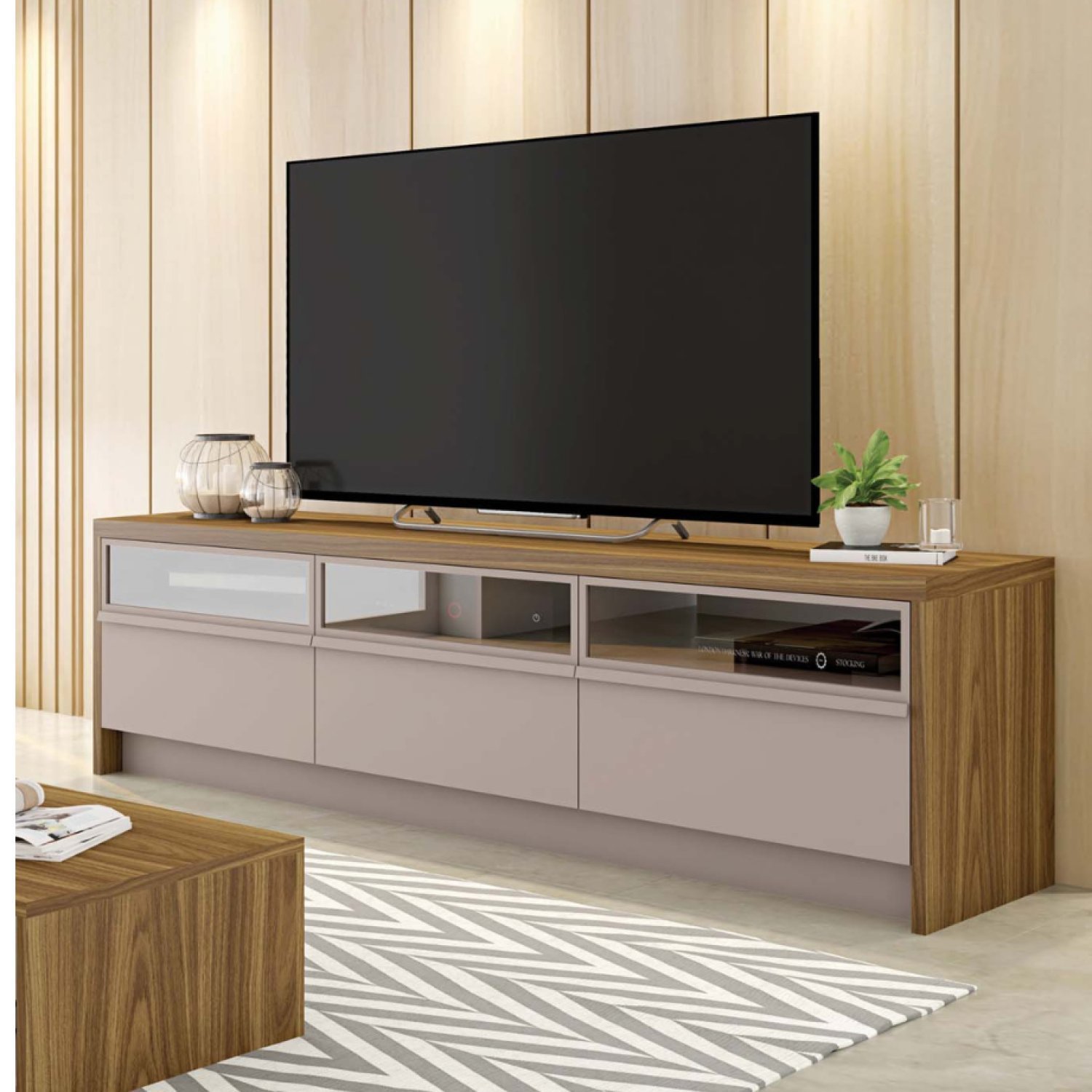 Rack para TV Até 75 Polegadas 3 Gavetas Vectro Caemmun | MadeiraMadeira