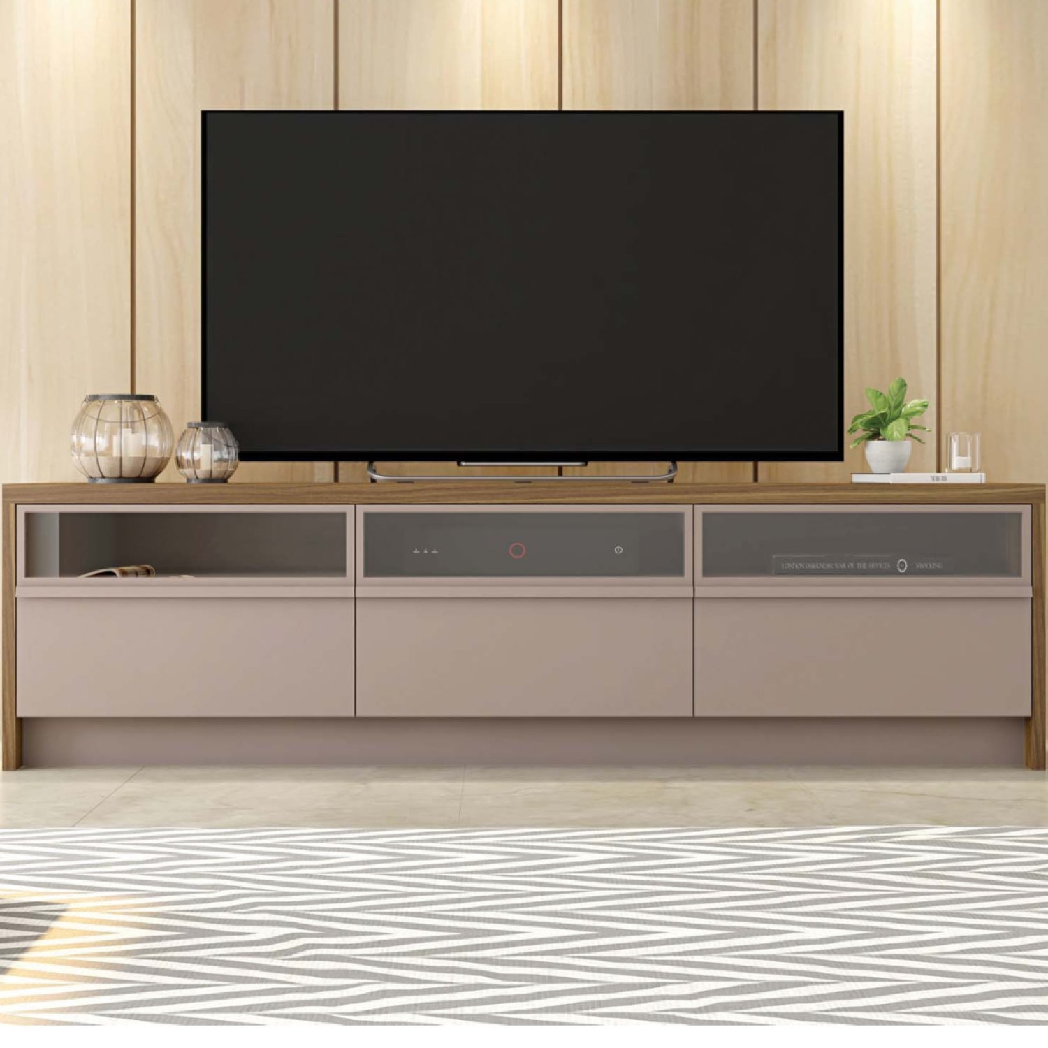 Rack para TV Até 75 Polegadas 3 Gavetas Vectro Caemmun | MadeiraMadeira
