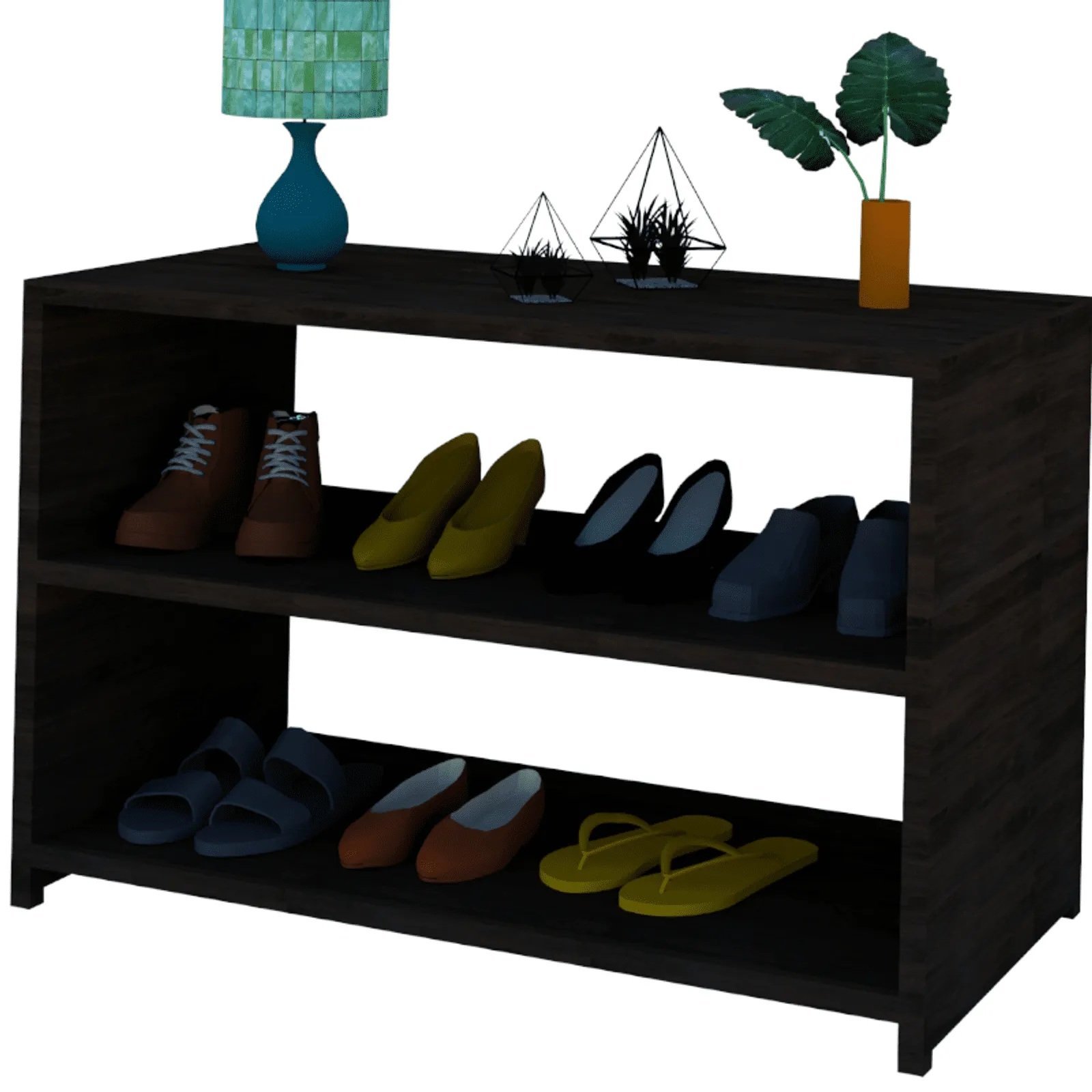 Sapateira em Mdf 60x30 multifunção:Preto | MadeiraMadeira